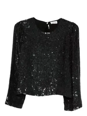 P.a.r.o.s.h Sequin-embellished Bow Detail Blouse - Black