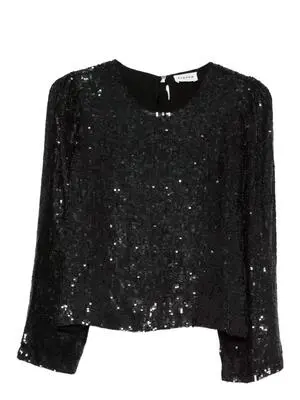 P.a.r.o.s.h Sequin-embellished Bow Detail Blouse - Black