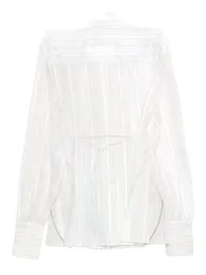 SEMICOUTURE Striped Tie-back Shirt - White
