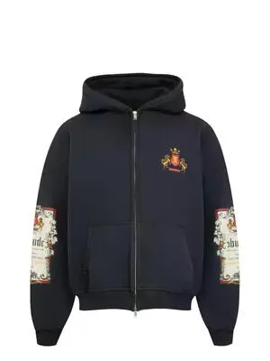 Rhude Reserve Logo-print Zip-up Hoodie - Black