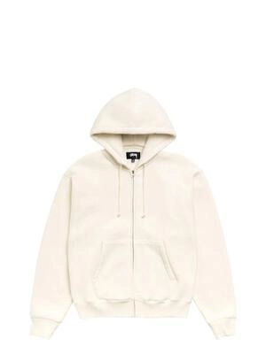StÜssy Cursive Applique Zip Hoodie - Natural