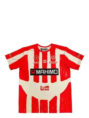 TRAVIS SCOTT Graphic Print Striped T-shirt - Red