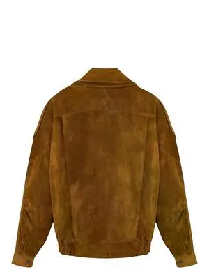 Saint Laurent Split Leather Bomber Jacket - Brown