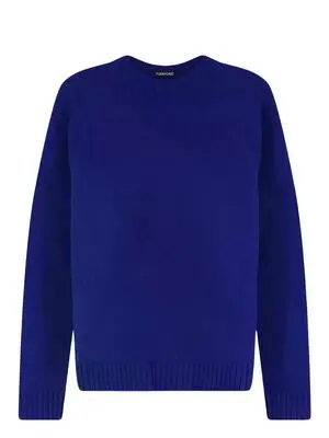 TOM FORD Ribbed Trim Crew Neck Sweater - Blue