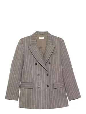 P.a.r.o.s.h Pinstripe Double-breasted Blazer - Brown