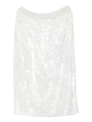 P.a.r.o.s.h Embellished Midi Skirt - White