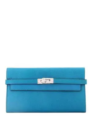 Hermès Kelly Wallet Epsom Long Small Wallets - Blue