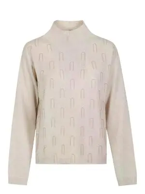 Fabiana Filippi High-neck Sweater With Bead Embellishment - Neutrals