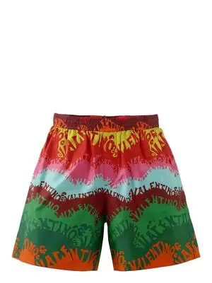 Valentino Garavani Logo Print Shorts - Red