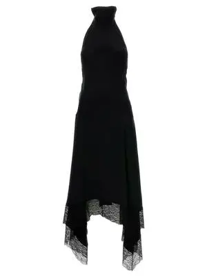 Andamane Lace-trim Halterneck Dress - Black