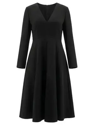 Valentino Garavani V-neck Long-sleeve Dress - Black
