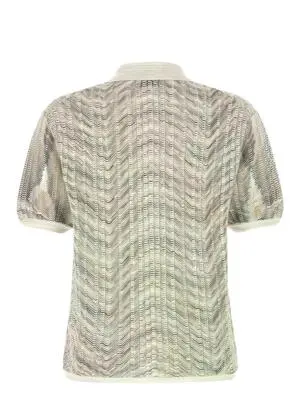 Missoni Zigzag-knit Short-sleeved Polo Shirt - Neutrals