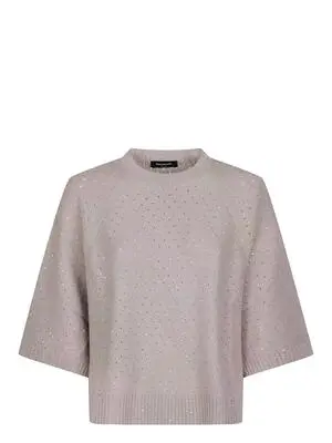 Fabiana Filippi Sequin Embellished Perforated Sweater - Neutrals