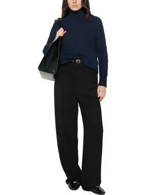 Marella Cable Knit Mock Neck Sweater - Blue