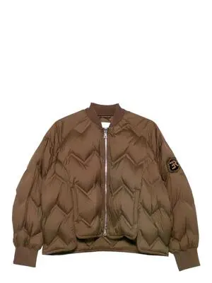 ERMANNO FIRENZE Chevron Quilted Bomber Jacket - Brown