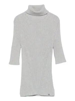 Herno Turtleneck Short-sleeve Sweater - Grey