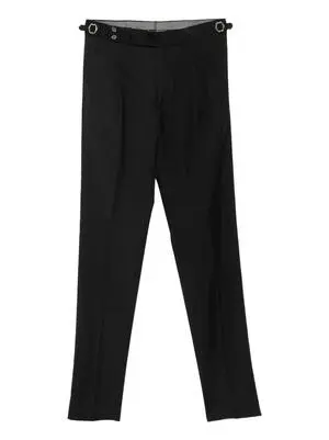 Tagliatore Tailored Buckle-detail Trousers - Black