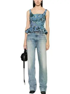 MARQUES' ALMEIDA Sequin-embellished Top - Blue