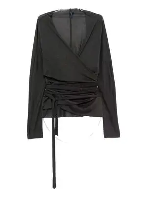 Soeur Luth Wrap-style Blouse - Grey