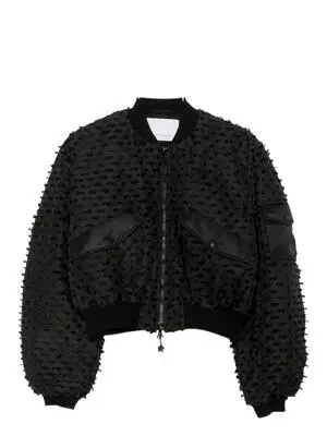 Cecilie Bahnsen Fil-coupé Zip-up Jacket - Black