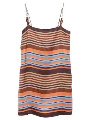 Faithfull The Brand Estrella Striped Mini Dress - Brown