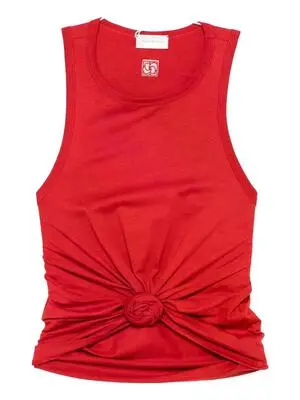 Magda Butrym Magda Butrym Cropped Rosette Detail Top Red
