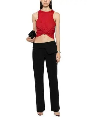 Magda Butrym Cropped Rosette Detail Top - Red