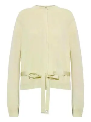 FERRAGAMO Belted Cashmere Cardigan - Yellow