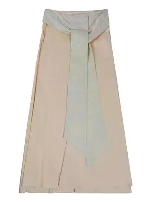 OSCAR THE COLLECTION Wrap-around Maxi Skirt - Neutrals