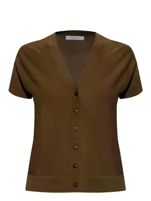Max Mara Short Sleeve V-neck Cardigan - Brown