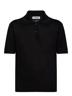 JIL SANDER Knitted Polo Shirt - Black