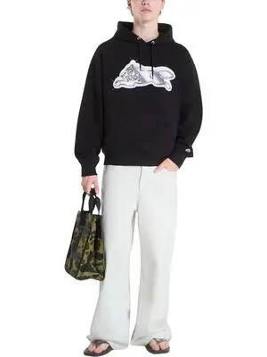 BILLIONAIRE BOYS CLUB - ICE CREAM Running Dog Graphic Print Pullover Hoodie - Black