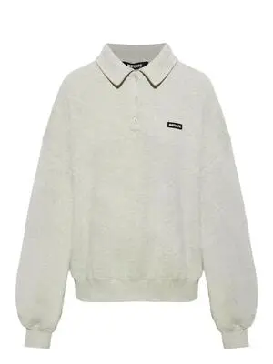 ROTATE BY BIRGER CHRISTENSEN Logo Patch Polo Sweater - Grey