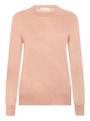 SLOWEAR Fine Knit Crew Neck Sweater - Pink