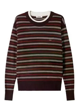 SANDRO Sandro Striped Wool Crew Neck Sweater
