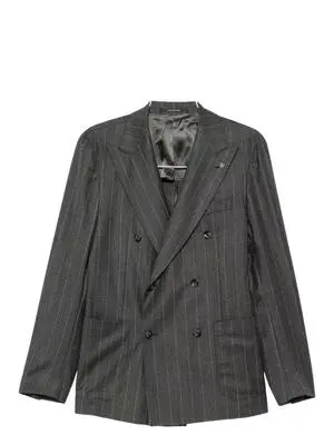 Tagliatore Stripe-pattern Double-breasted Suit - Grey