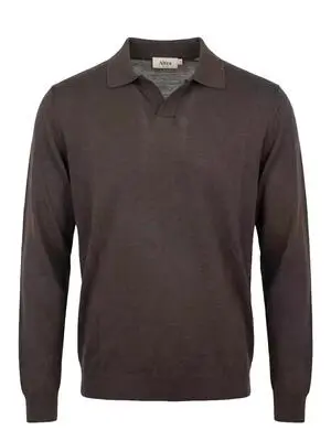 Altea Long-sleeve Polo Sweater - Brown