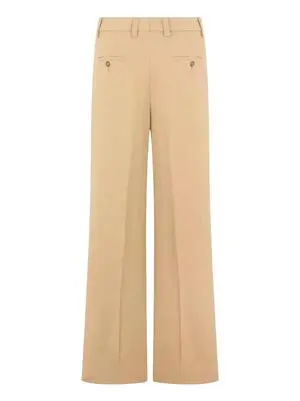 SLOWEAR Pressed Crease Wide-leg Trousers - Neutrals