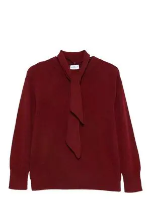 Marella Knitted Sweater With Pussy-bow Collar - Red