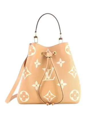 LOUIS VUITTON Louis Vuitton Monogram Empreinte Giant MM Bucket Bag Neutrals