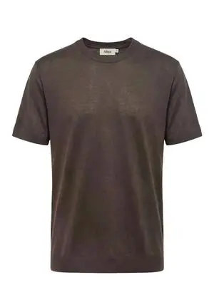 Altea Crew-neck Linen T-shirt Brown