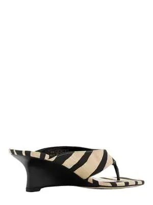 STUART WEITZMAN Zebra-print Wedge Sandals - Neutrals