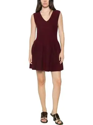 LISA YANG V-neck Mini Dress - Red