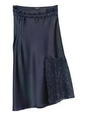 DAMSON MADDER Midi Skirt With Lace Trim - Blue