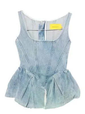 MARQUES' ALMEIDA Corset Top With Peplum Hem - Blue