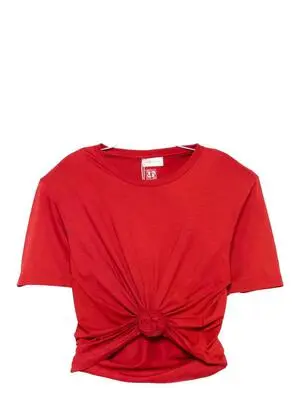 Magda Butrym Magda Butrym Cropped T-Shirt With Rosette Detail Red