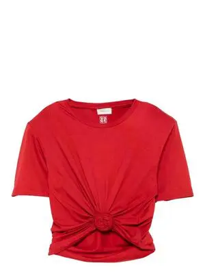 Magda Butrym Magda Butrym Cropped T-Shirt With Rosette Detail Red