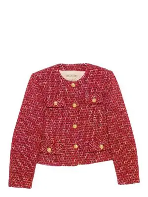 VALENTINO Valentino Garavani Textured Tweed Cropped Jacket