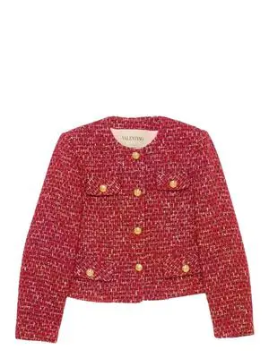 VALENTINO Valentino Garavani Textured Tweed Cropped Jacket