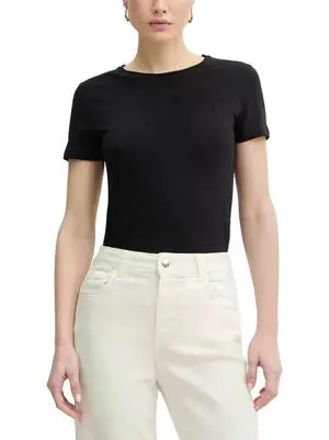 TRUSSARDI Logo Embroidered T-shirt - Black
